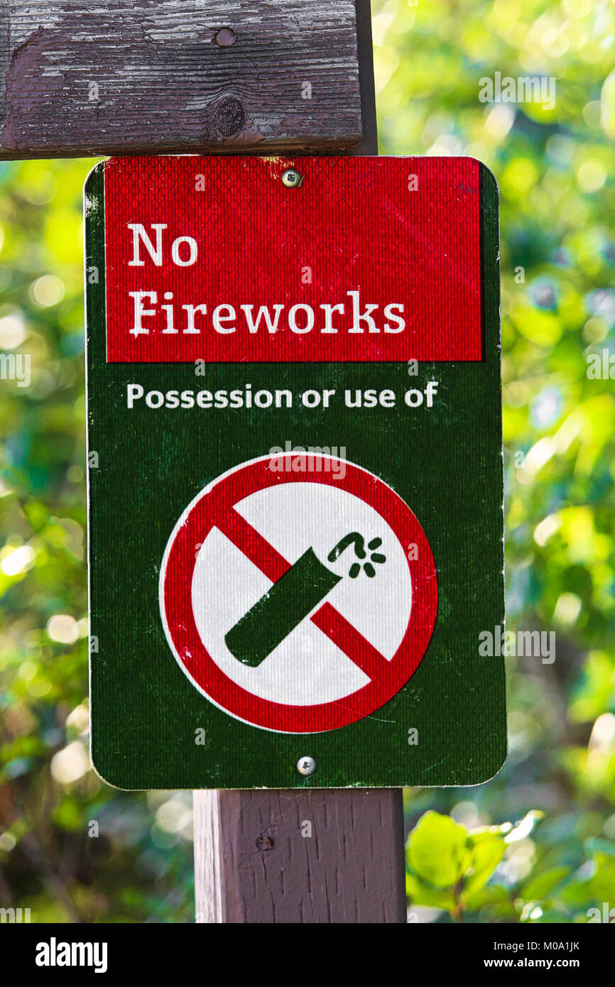 A No Firework Possession or Use Of sign Stock Photo - Alamy