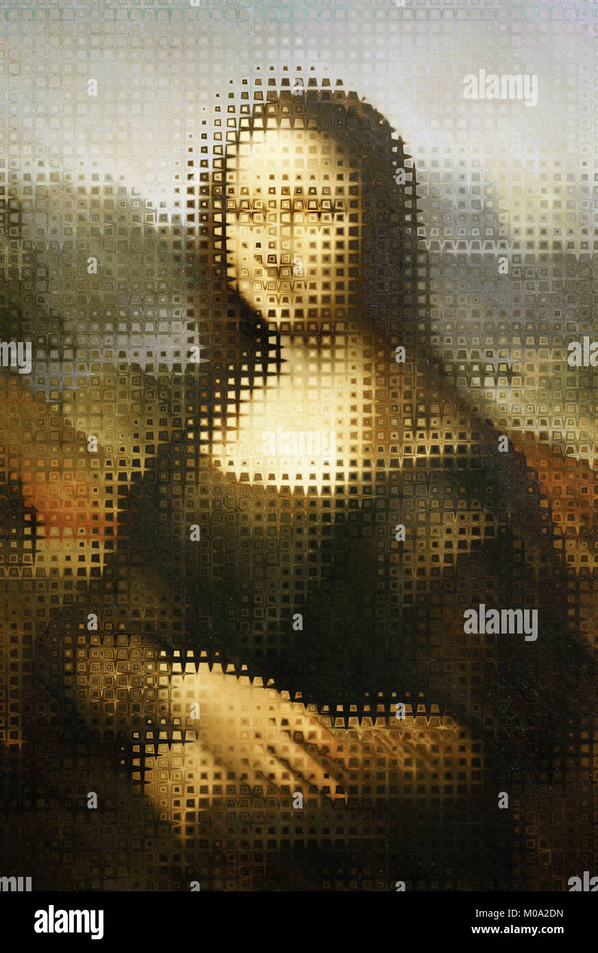artistic modification of famous portrait of Mona Lisa of Leonardo da ...