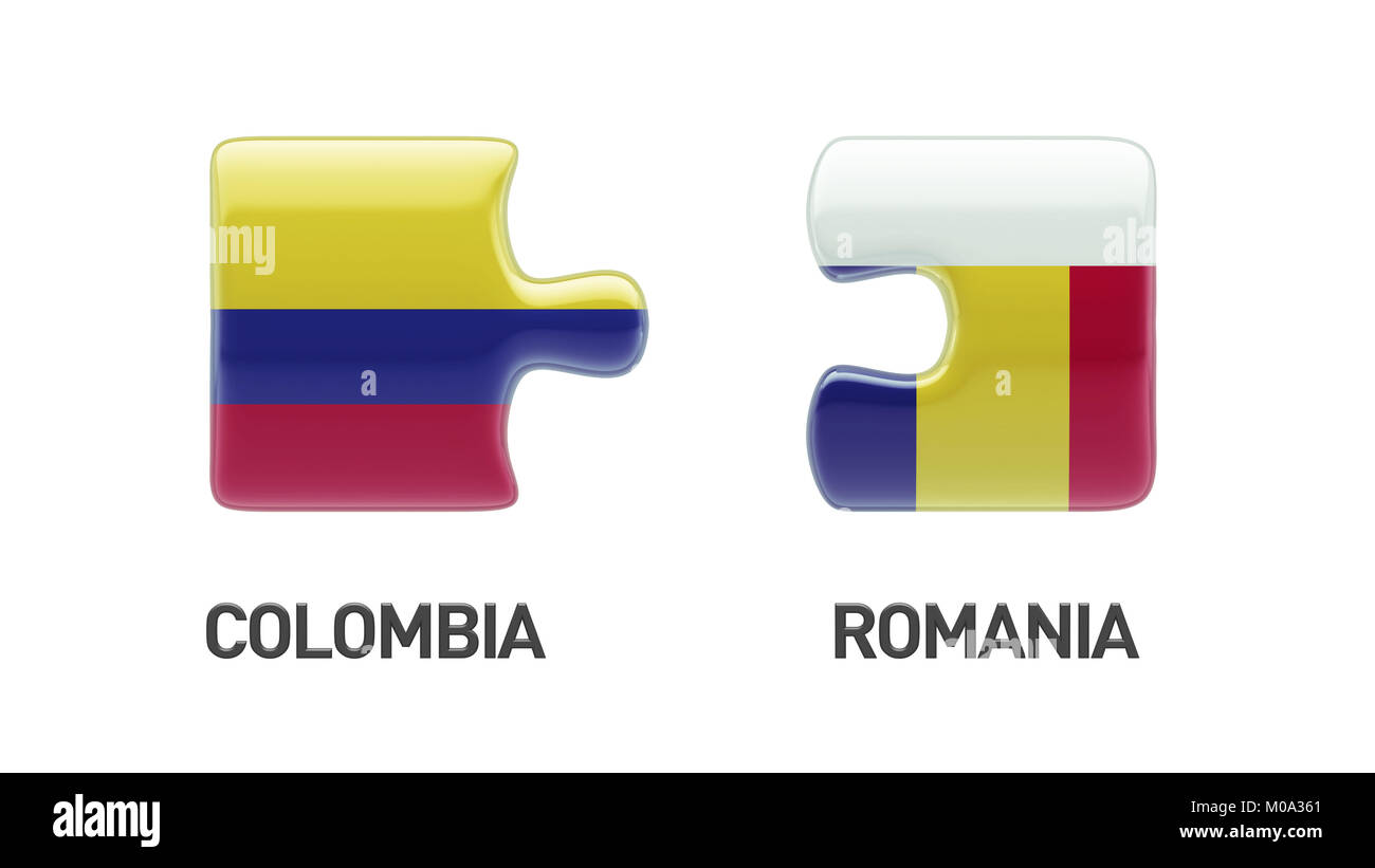Romania Colombia High Resolution Puzzle Concept Stock Photo - Alamy