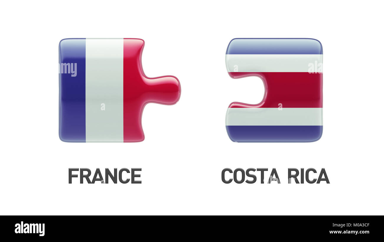Costa Rica France High Resolution Puzzle Concept Stock Photo - Alamy