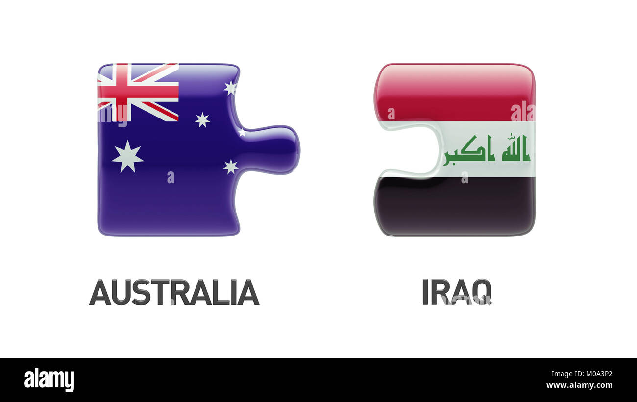 Australia Iraq High Resolution Puzzle Concept Stock Photo - Alamy