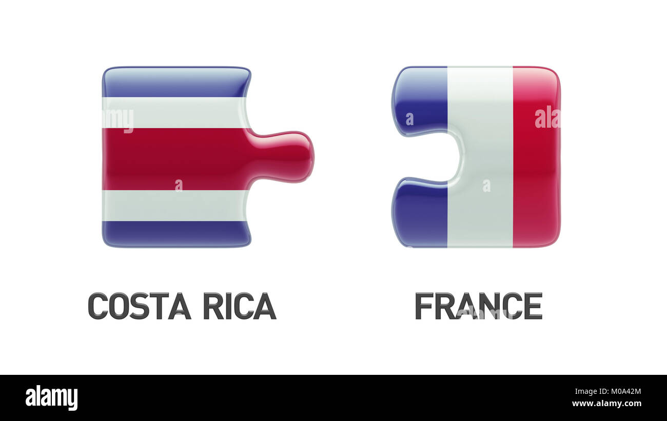 Costa Rica France High Resolution Puzzle Concept Stock Photo - Alamy