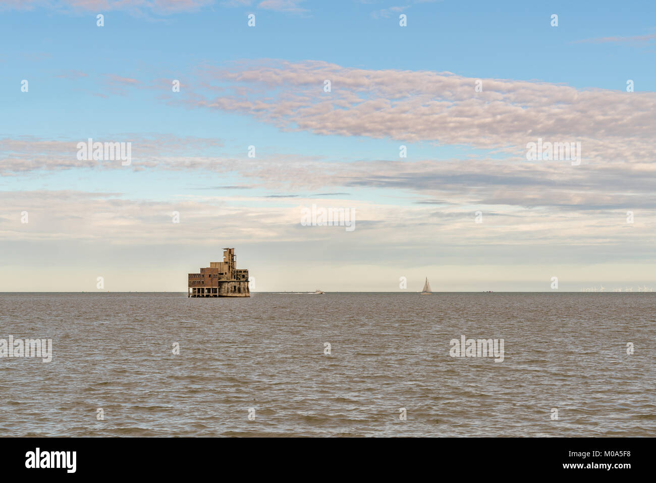 Grain Tower Battery in the River Medway, Isle of Grain, Kent, England ...