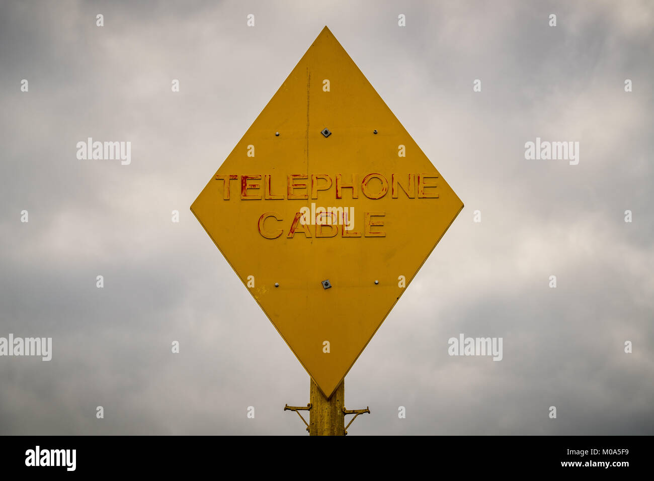 Warning sign telephone cable hi-res stock photography and images - Alamy