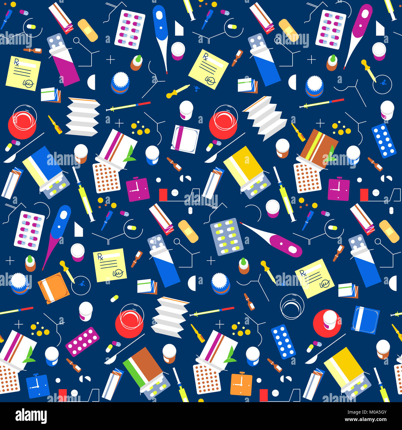 Seamless pattern pharmacy drugs background. Medicine icon pills ...