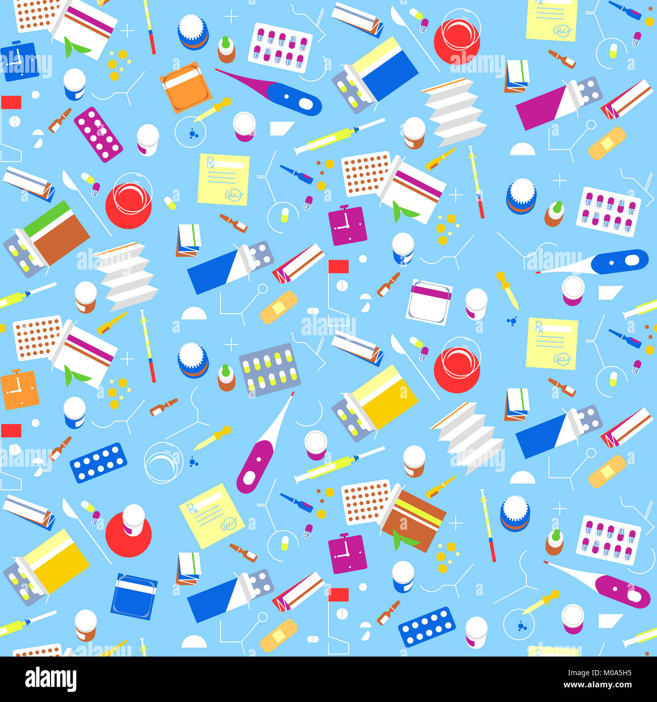 Seamless pattern pharmacy drugs background. Medicine icon pills ...