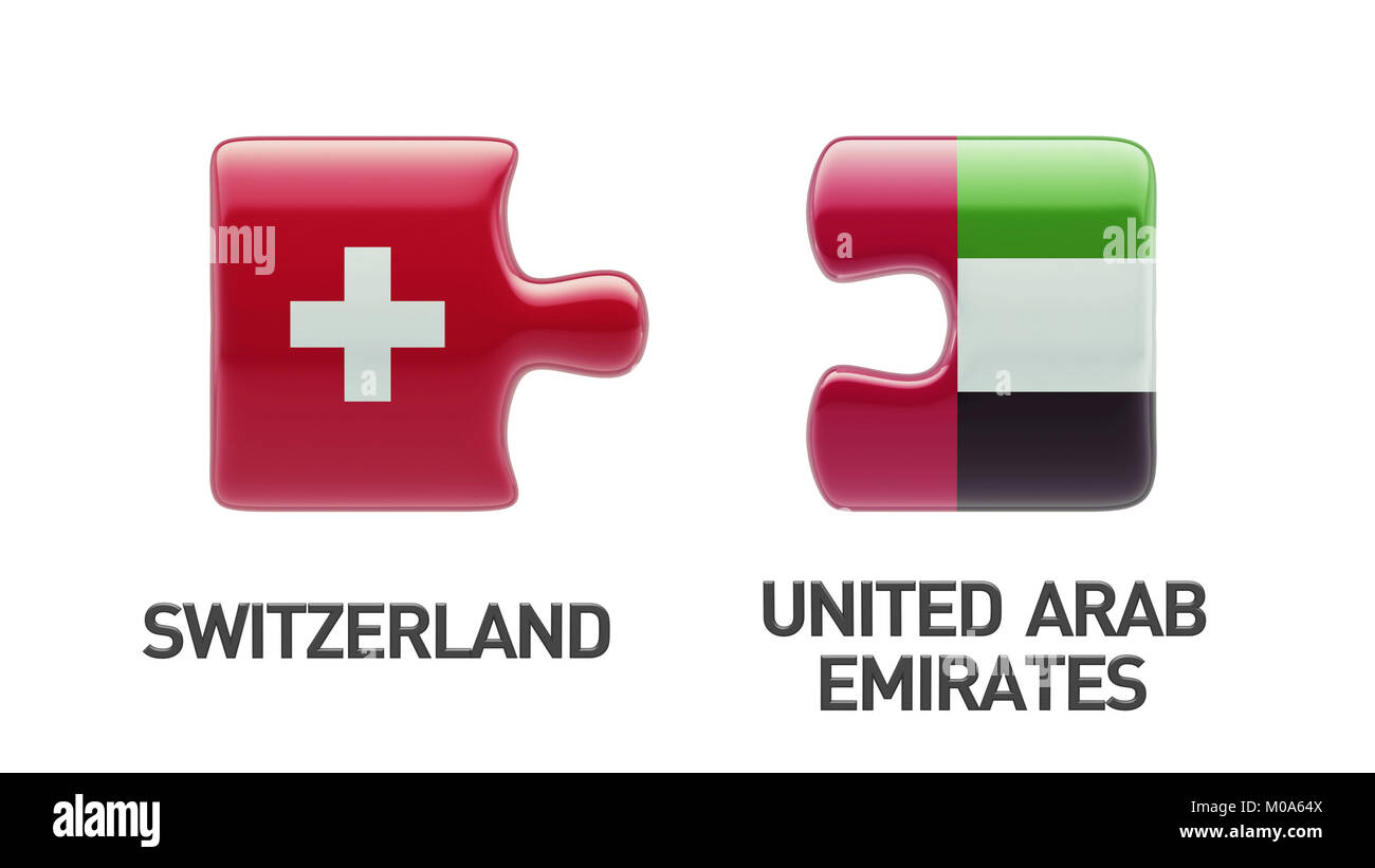 United Arab Emirates Switzerland High Resolution Puzzle Concept Stock ...