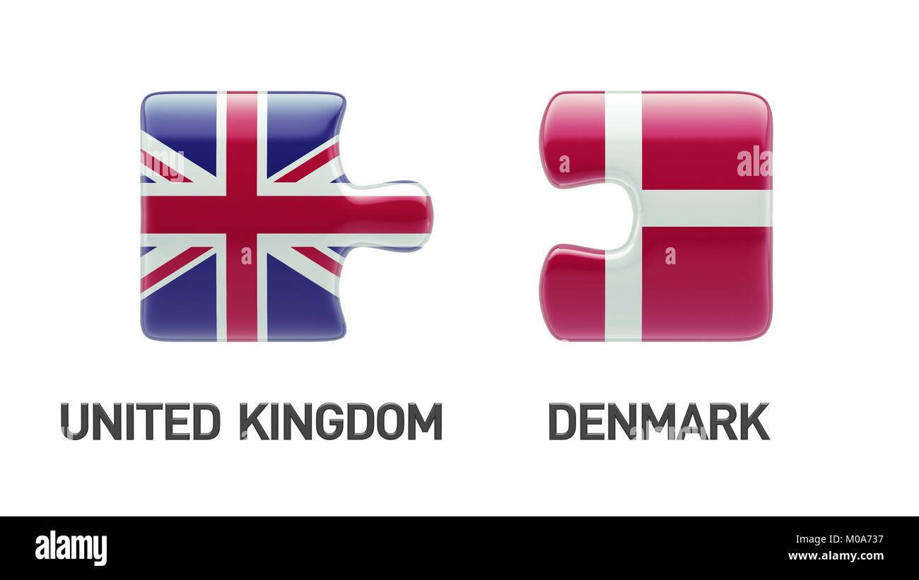 United Kingdom Denmark High Resolution Puzzle Concept Stock Photo - Alamy