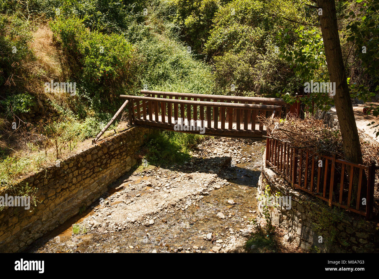 Old wooden bridge in Kakopetria village, Cyprus Stock Photo - Alamy