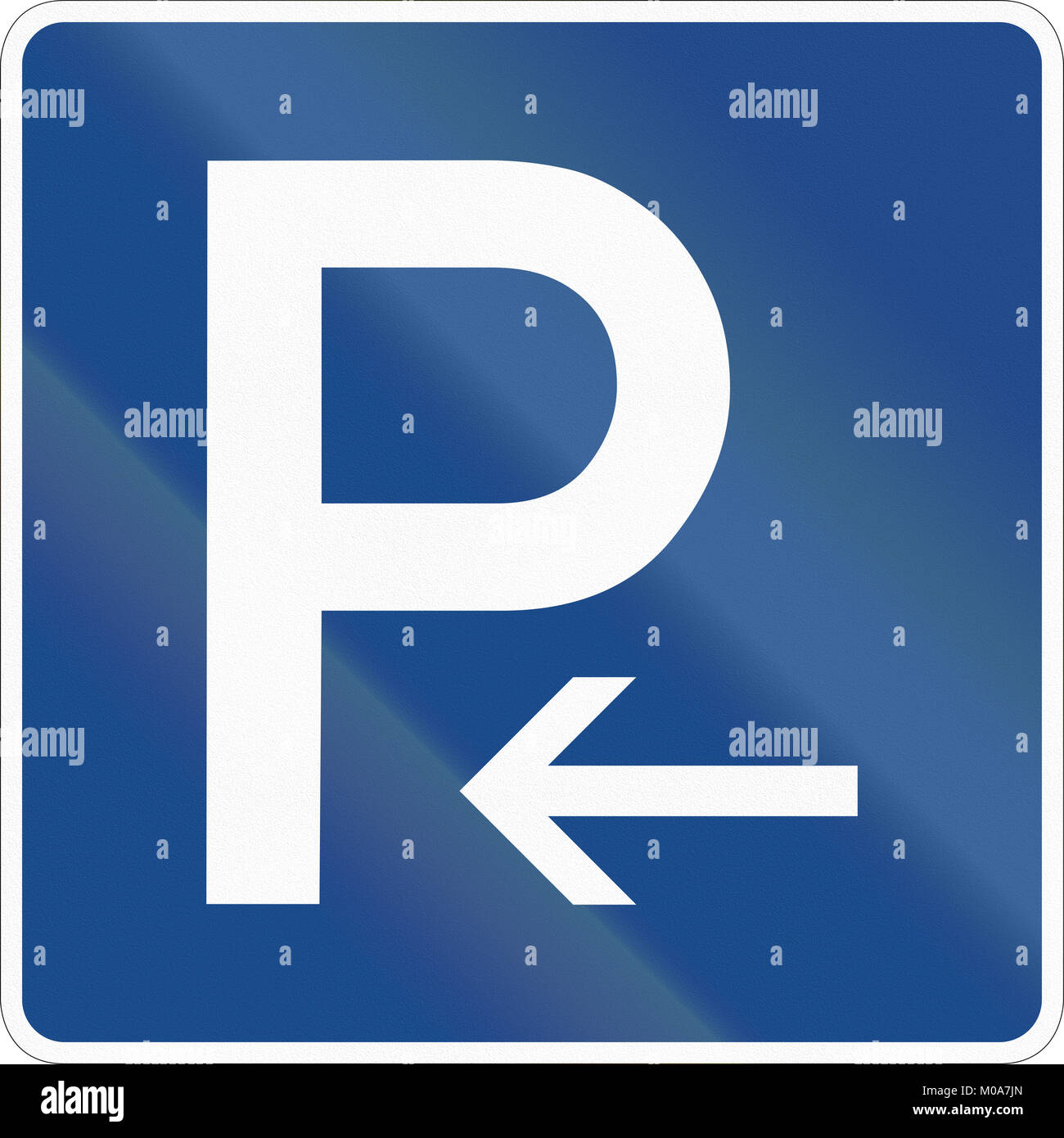 German road sign - Beginning of parking site Stock Photo - Alamy