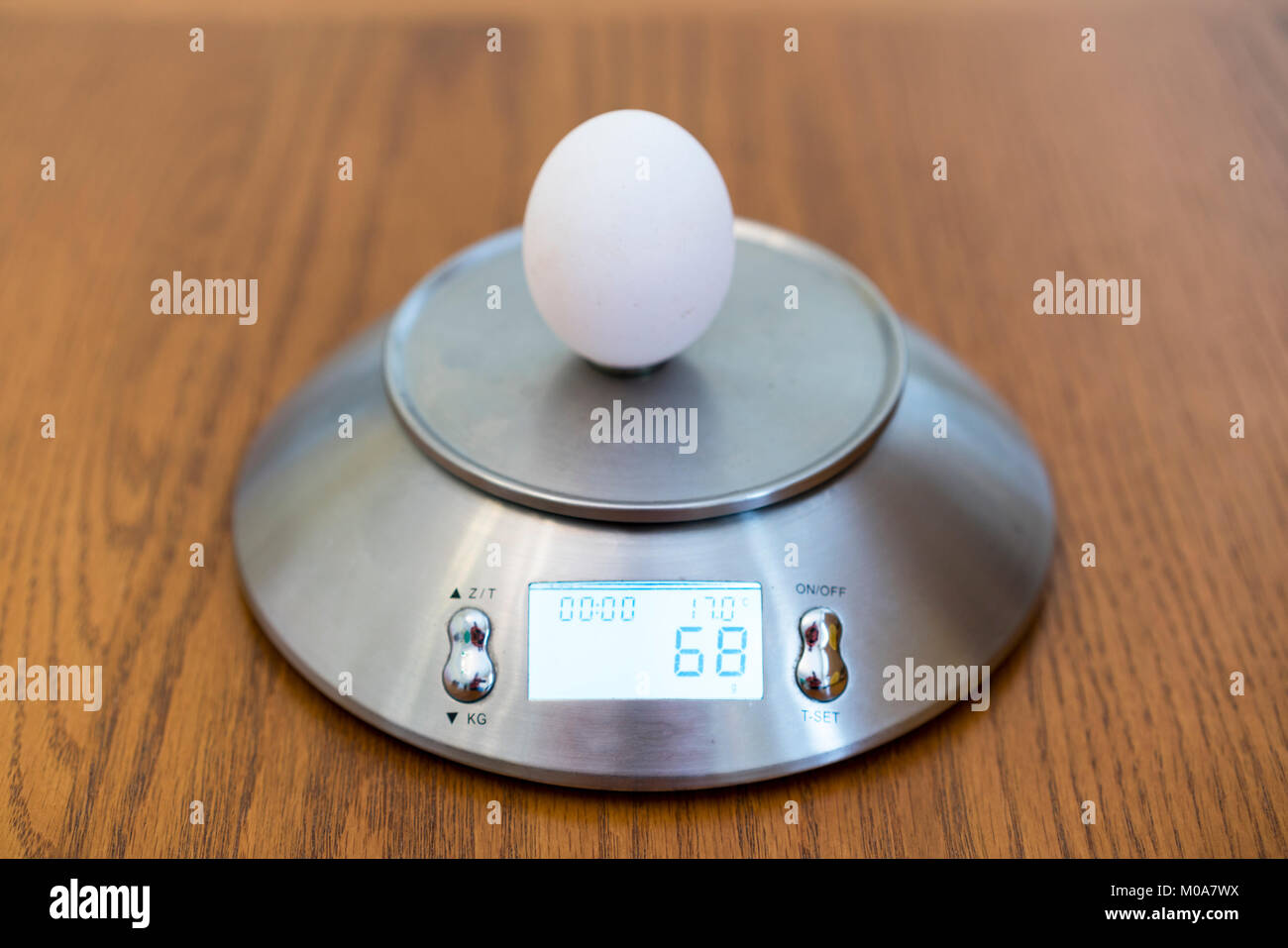 Chicken egg on the scales Stock Photo - Alamy