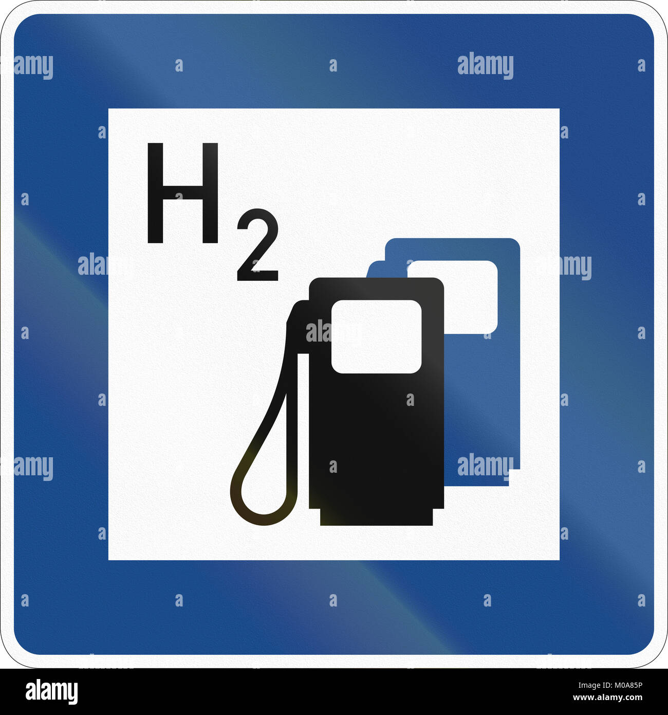 German information sign about service - Fuel station with hydrogen ...