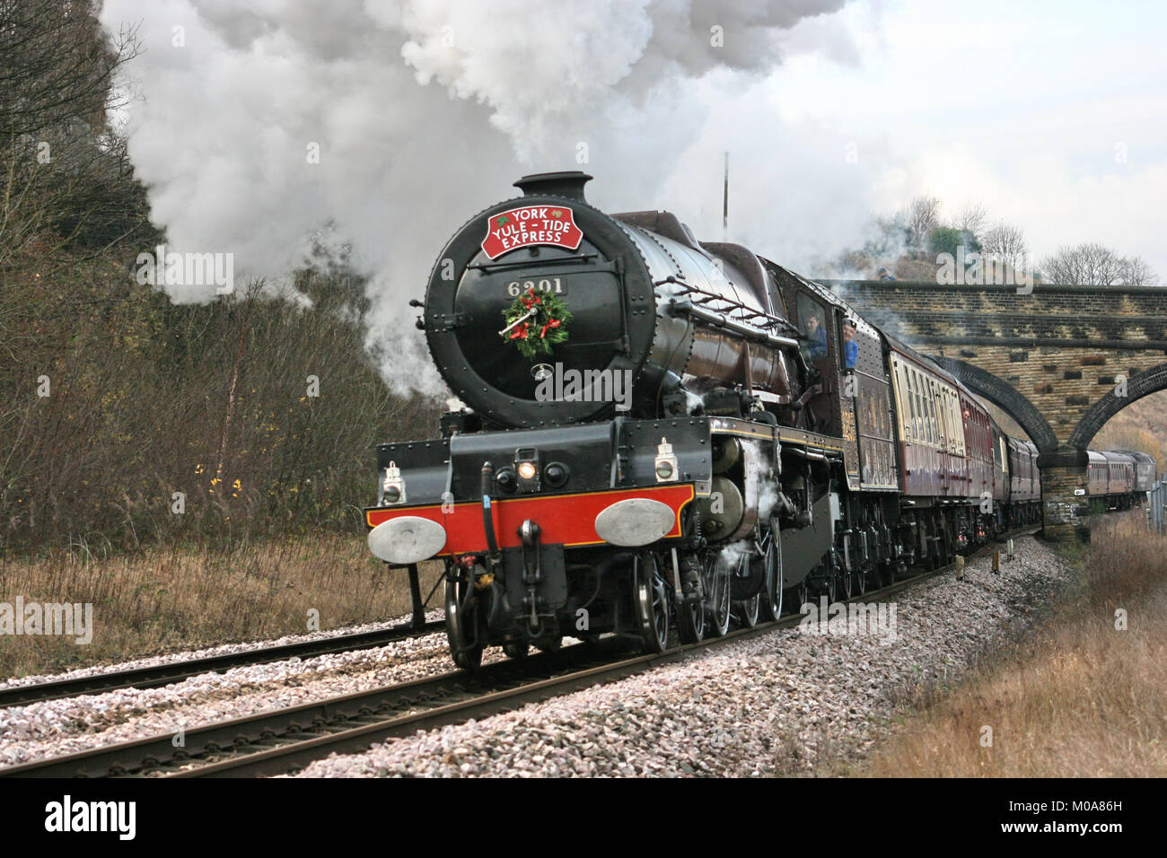 LMS Pacific Steam Locomotive No. 6201 Princess Elizabeth at Elland ...