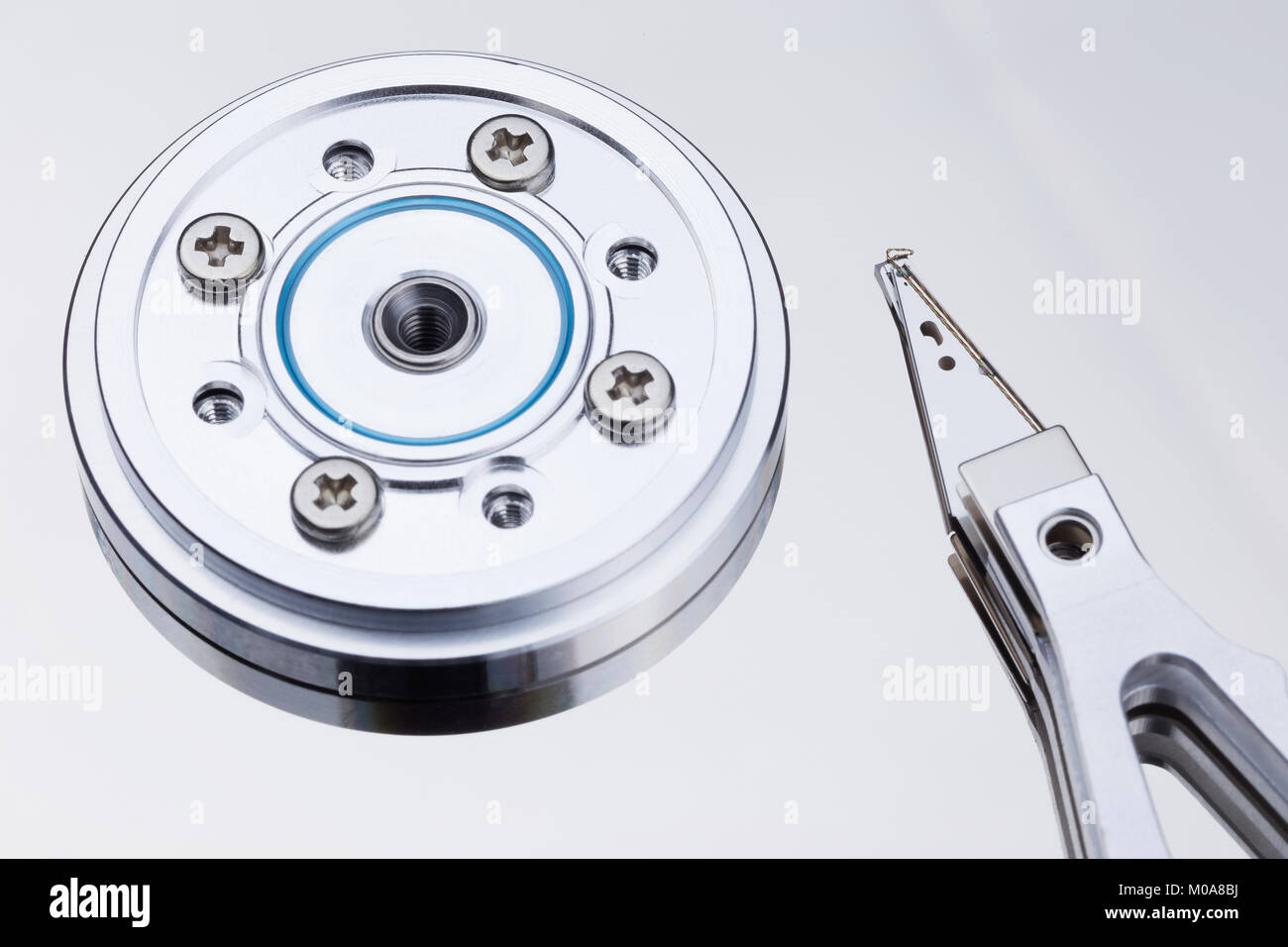 Detail of a opened Hard Disk Drive Stock Photo - Alamy