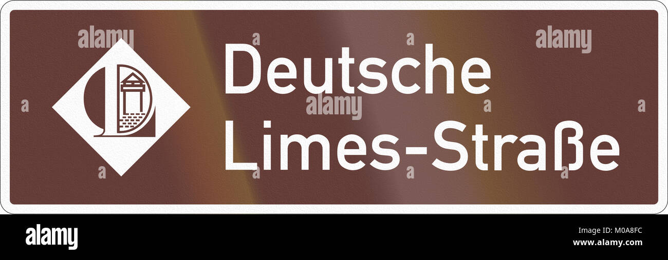German road sign about the German Limes Road Stock Photo - Alamy