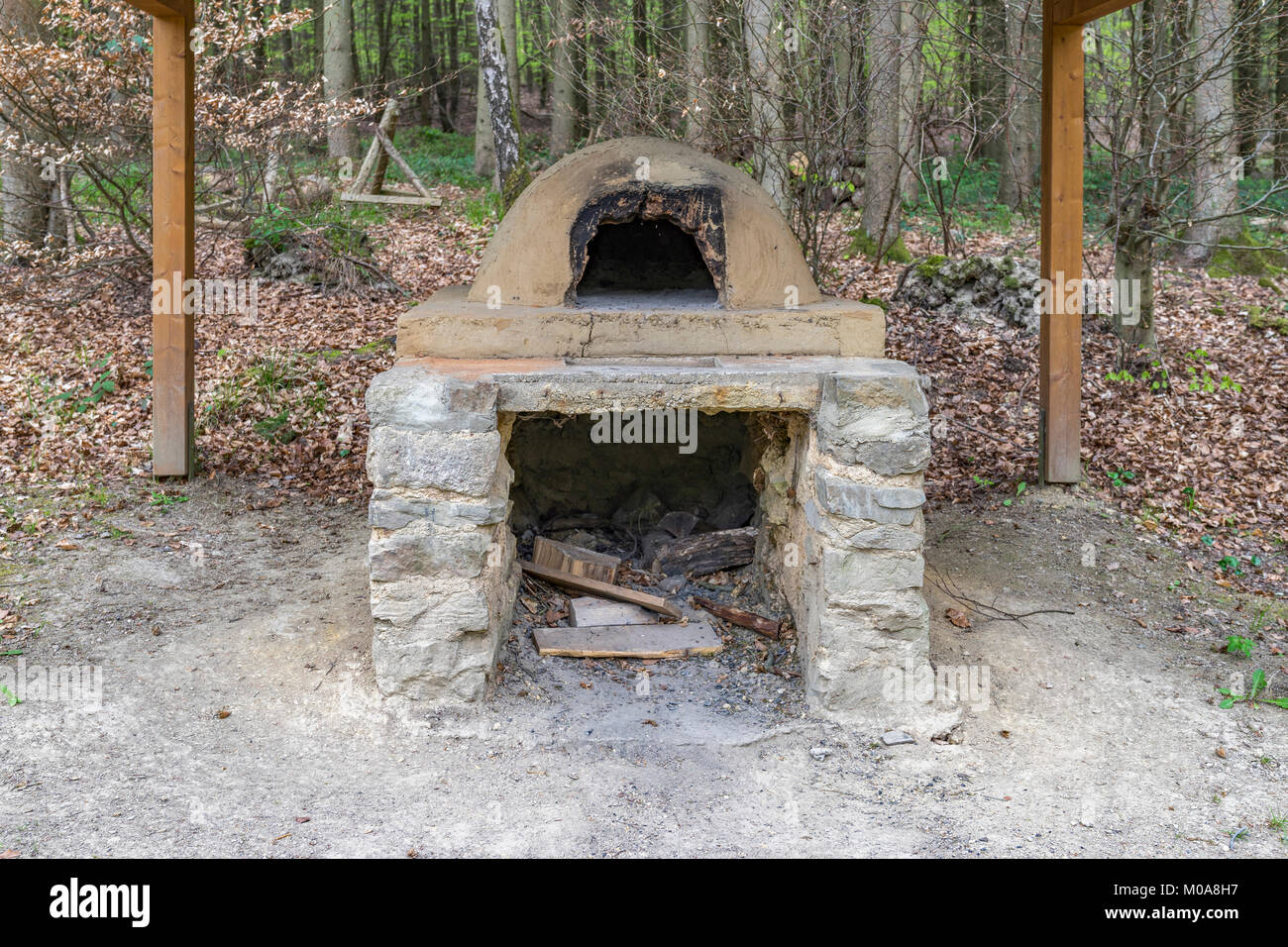 Reconstructed ancient Roman oven in the Bingerwald in the Villa Rustica ...