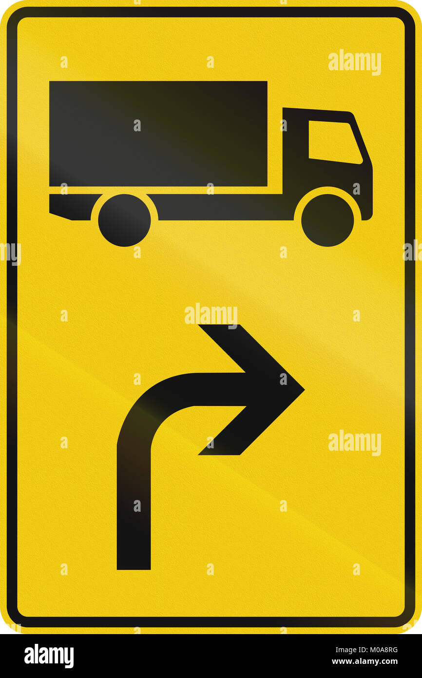 German direction sign for a truck route Stock Photo - Alamy