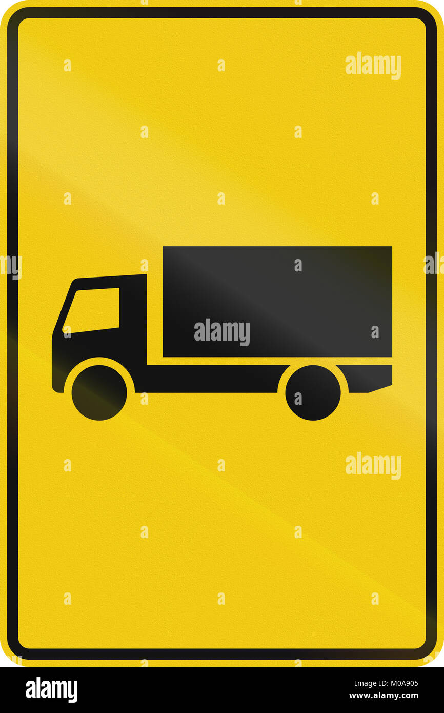 German indication sign for a truck route Stock Photo - Alamy