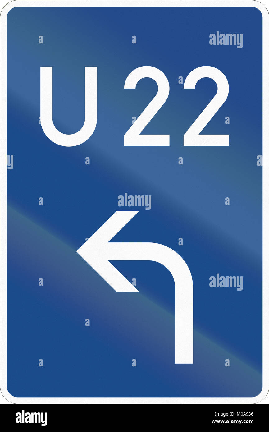 German direction sign for Motorway by-pass route Stock Photo - Alamy