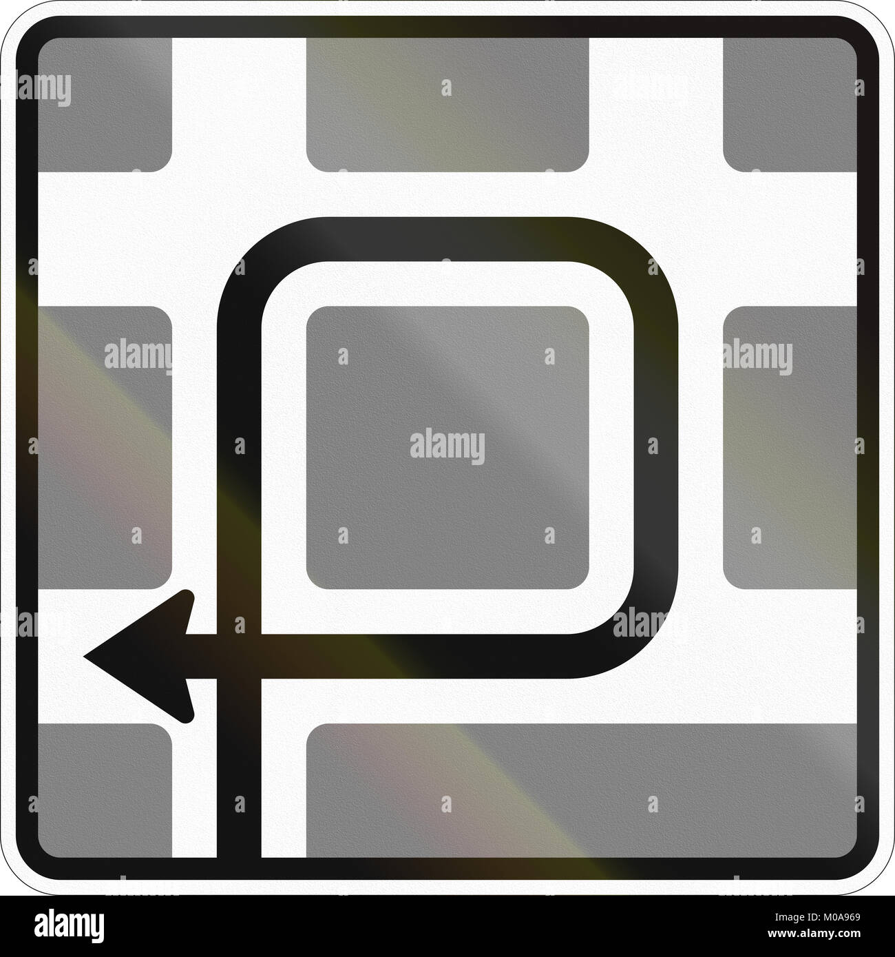 German road sign - instructions for left turn Stock Photo - Alamy