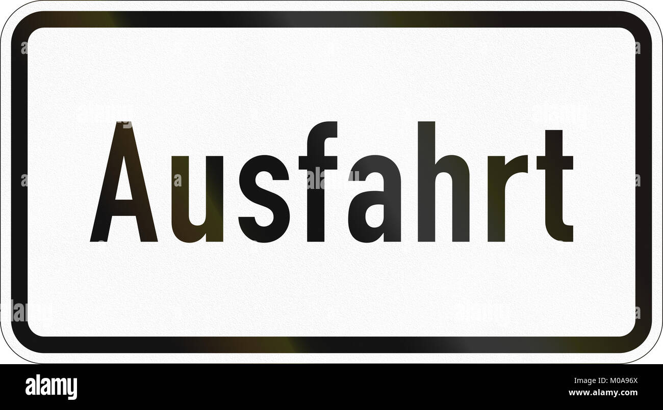 German supplementary road sign - An exit Stock Photo - Alamy
