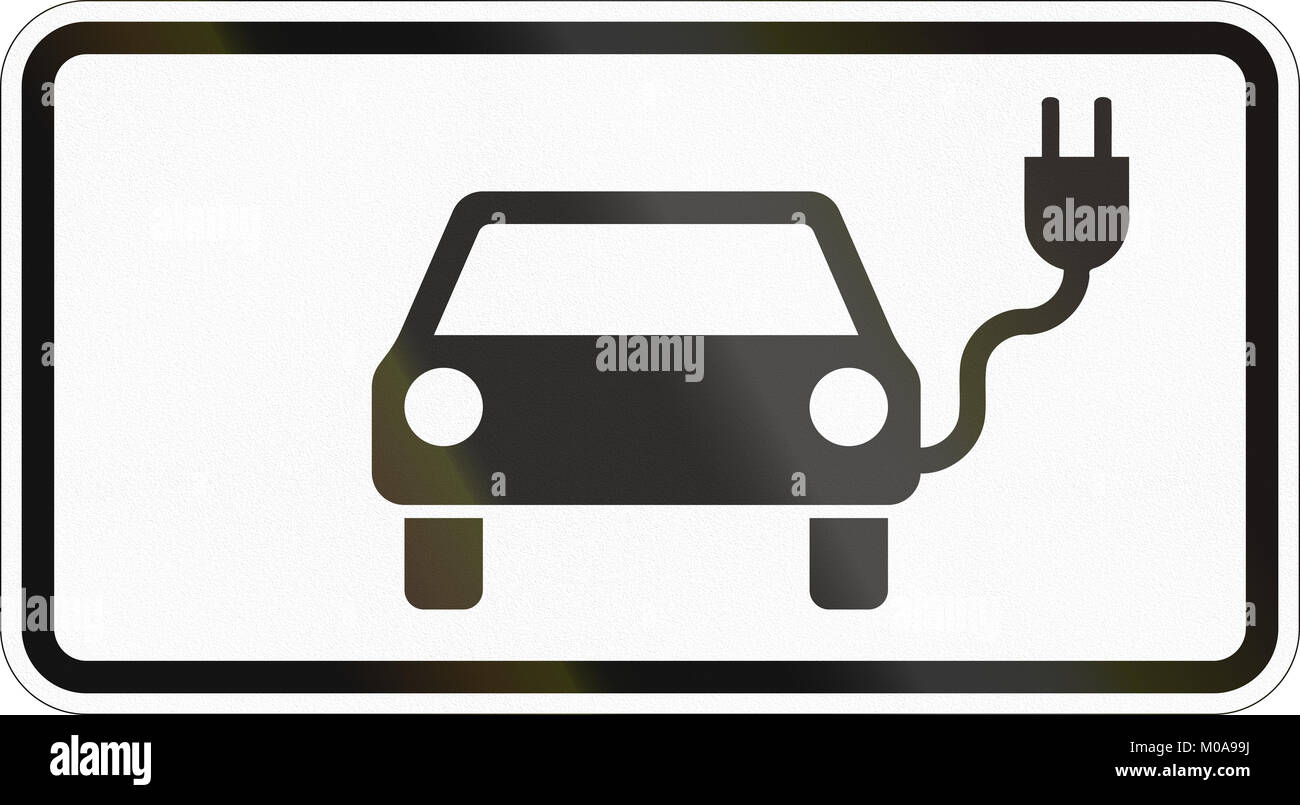 Supplementary road sign used in Germany - Electric vehicles Stock Photo ...