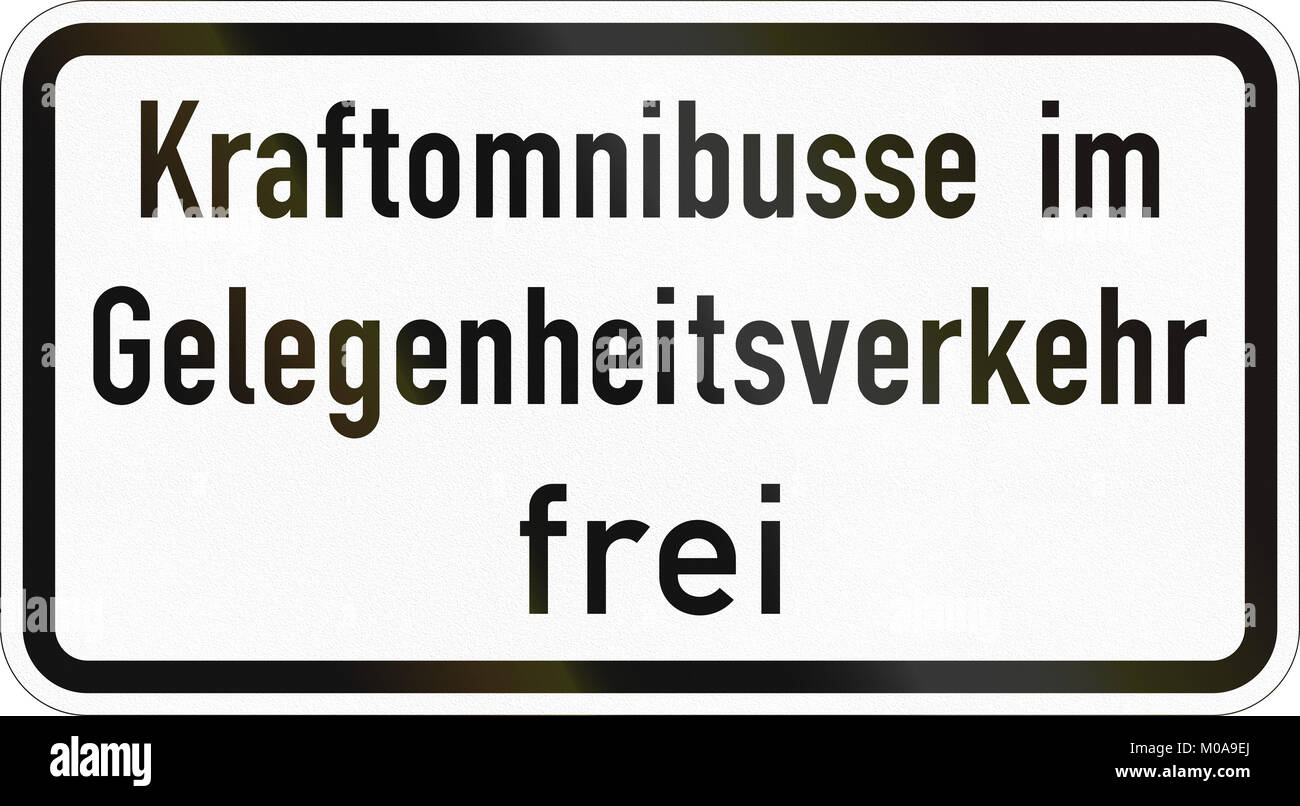 Supplementary road sign used in Germany - On-demand buses allowed Stock ...