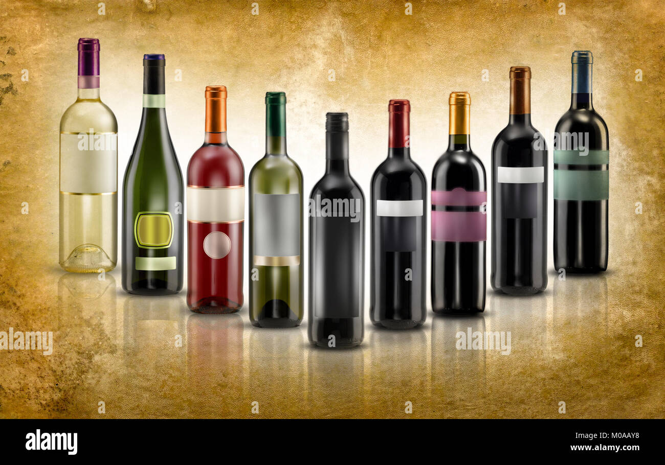 bottles of wine Stock Photo - Alamy