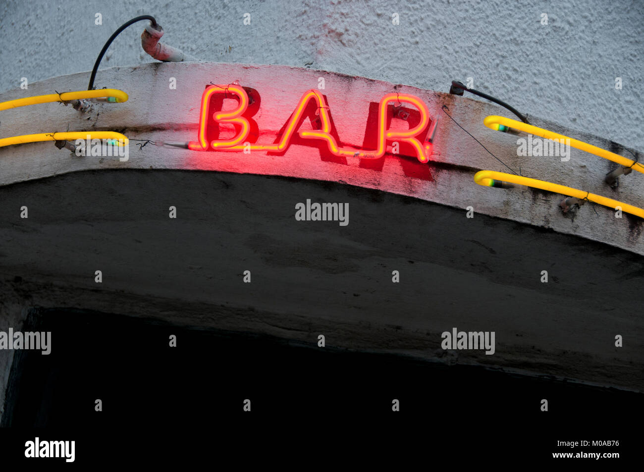 Neon Bar sign Stock Photo - Alamy