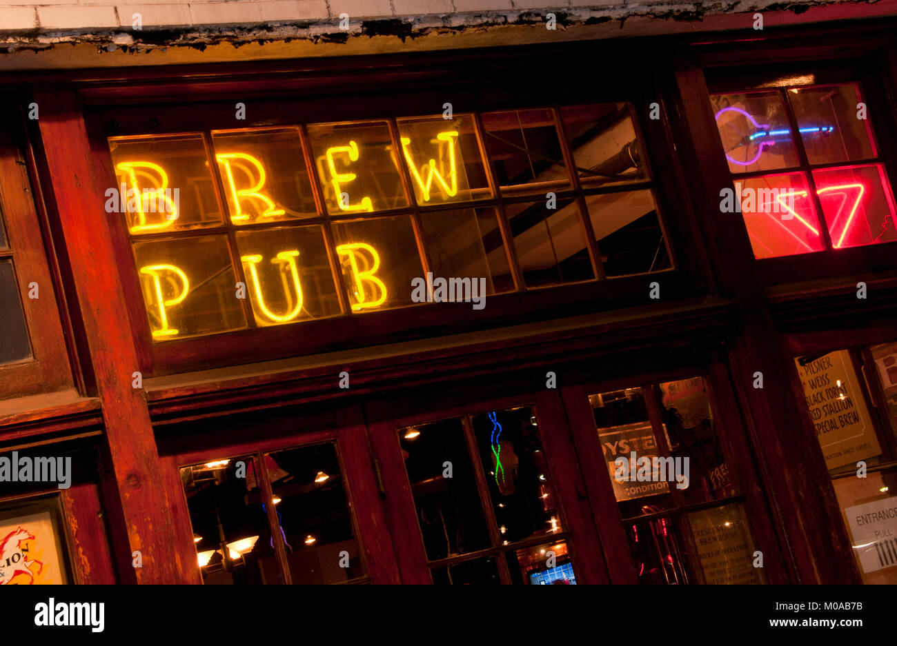 Neon Brew Pub sign Stock Photo - Alamy