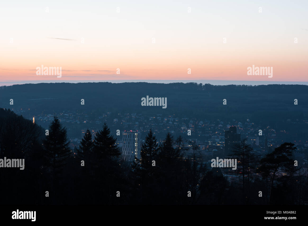 Lörrach germany, cityscape at night Stock Photo - Alamy