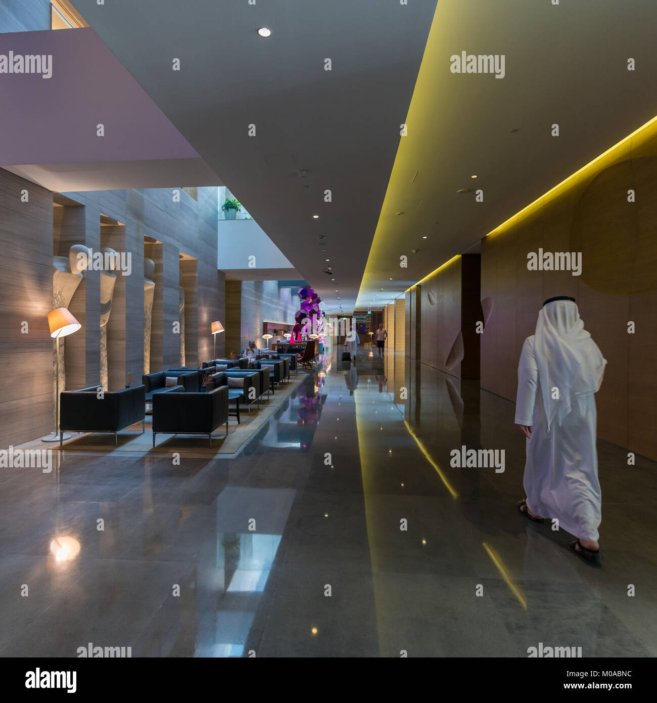 Lobby of a hotel in Dubai Marina, Dubai, UAE, United Arab Emirates ...