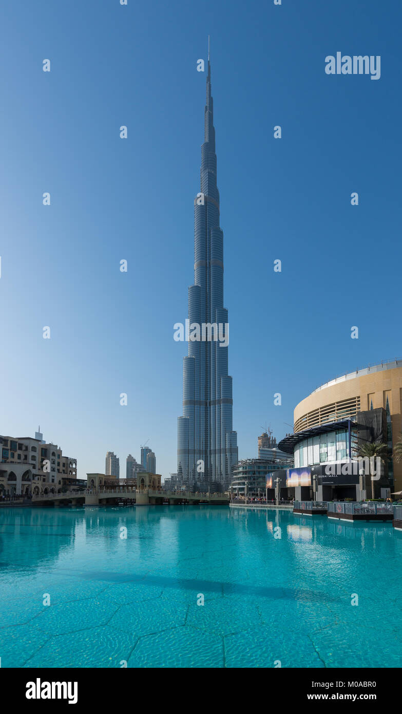 View of Burj Khalifa, tallest tower in the world located in Downtown ...