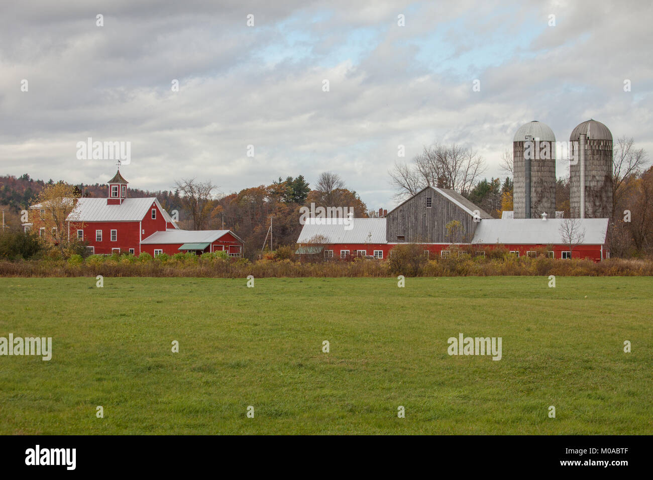Vermont Barn in Fall Colors Stock Photo - Alamy