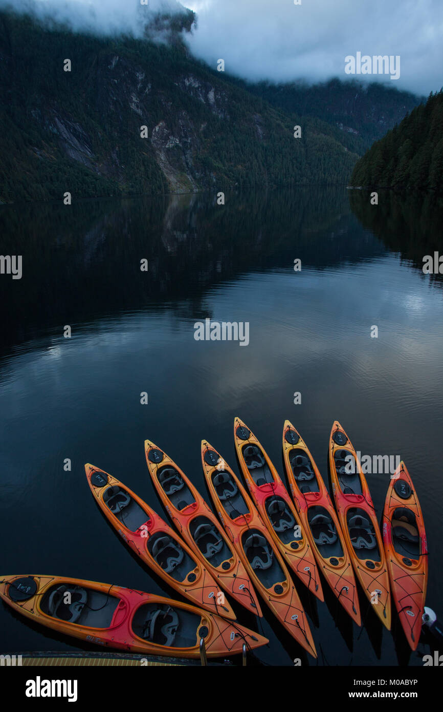 Colorful kayaks in beautiful Alaska water Stock Photo - Alamy