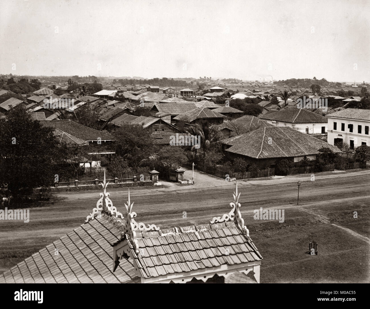 Rooftop view, Ragoon, Yangon, Burma, Myanmar, 1880's Stock Photo - Alamy