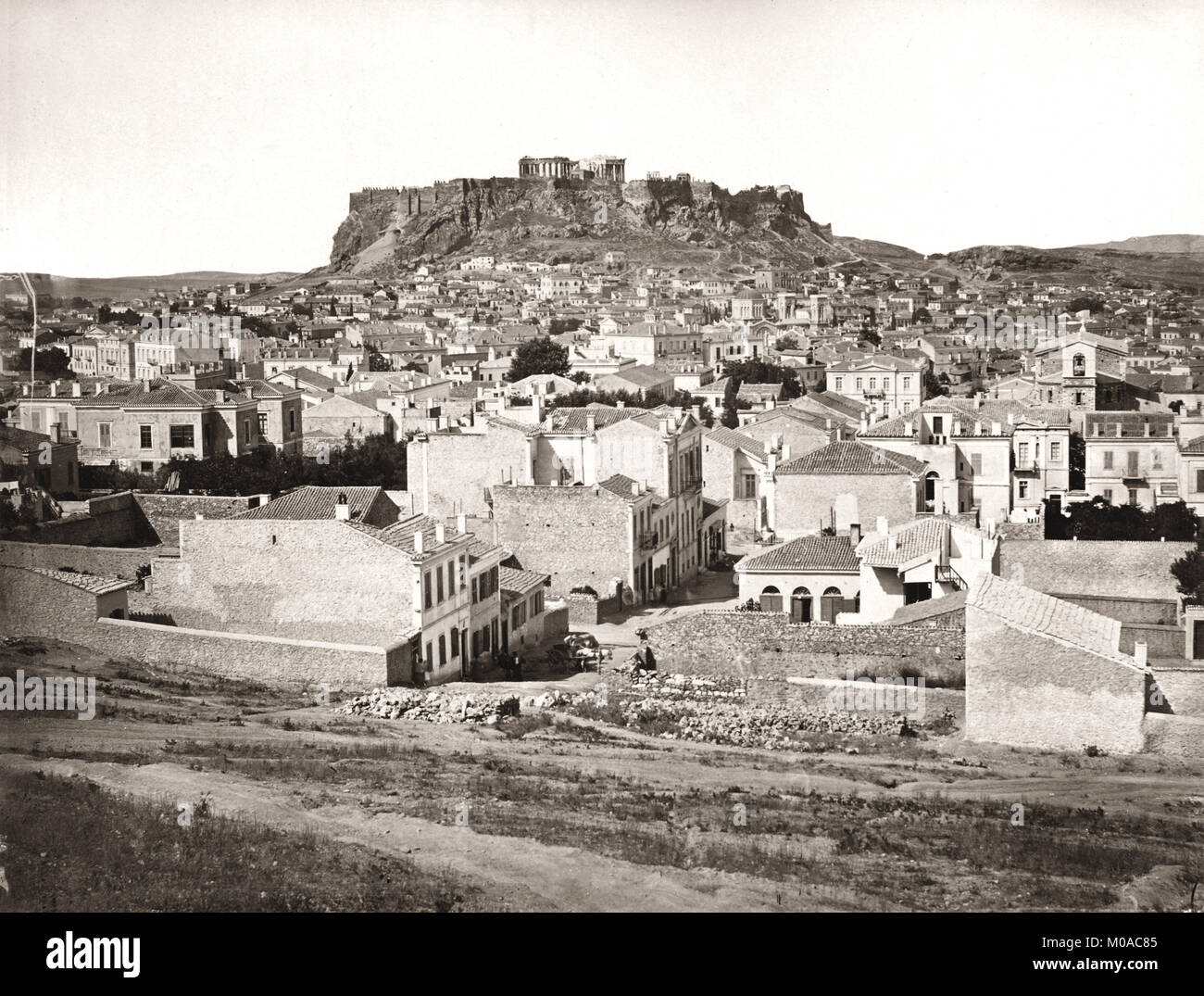 View of the Acropolis, Athens, Greece, c.1880 Stock Photo - Alamy