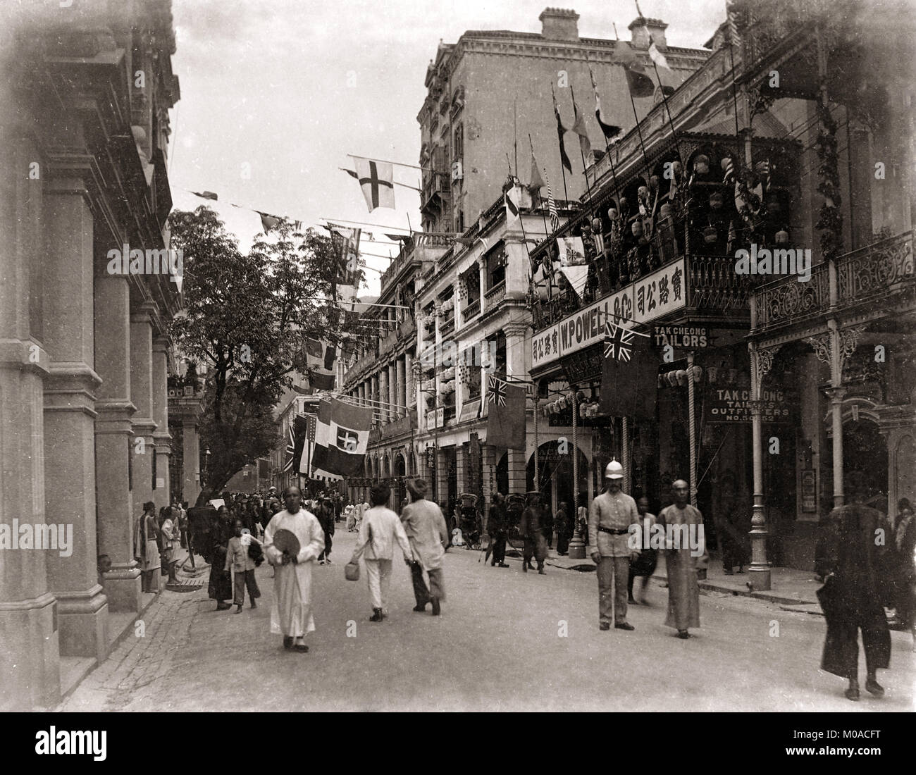 Busy street in Hong kong, c.1890 Stock Photo - Alamy