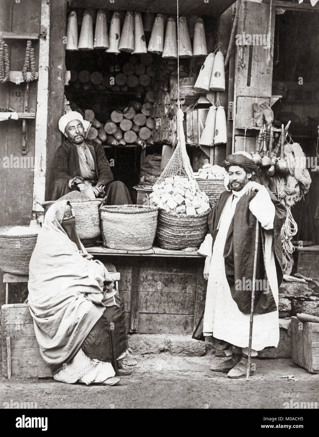 Food stall, Cairo, Egypt, 1880's Stock Photo - Alamy