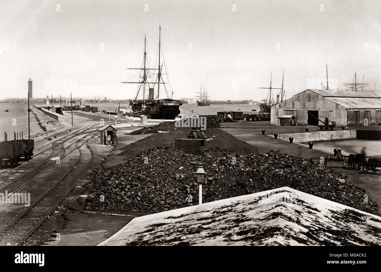Docks, port, harbour, ship, Alexandria, Egypt, c.1880's Stock Photo - Alamy
