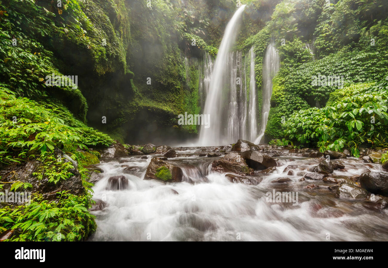 Sendang Gile Waterfalls, Lombok, Indonesia Stock Photo - Alamy
