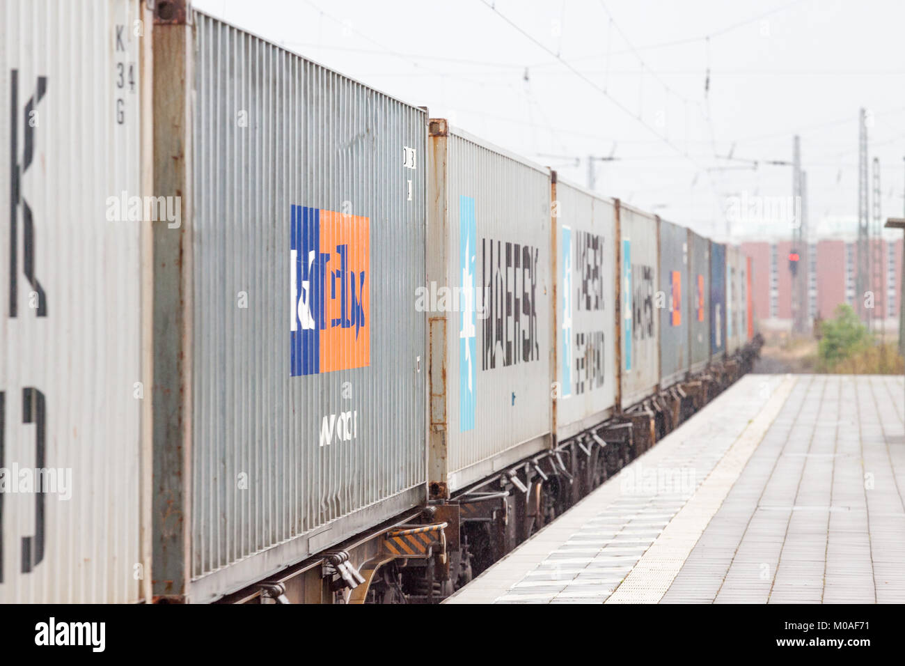 Maersk rail freight containers hi-res stock photography and images - Alamy