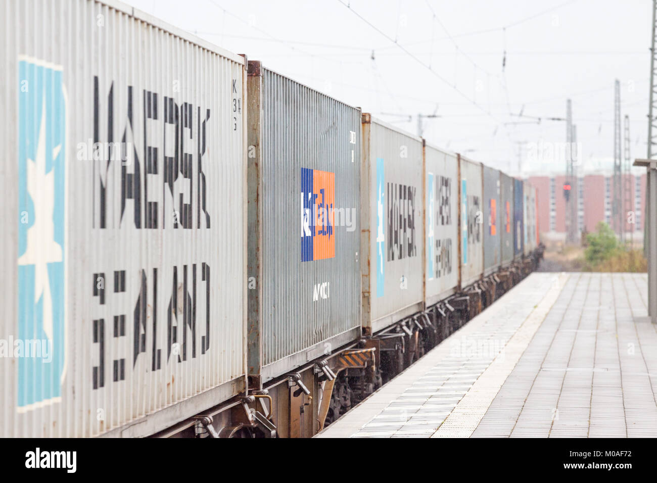 Maersk rail freight containers hi-res stock photography and images - Alamy
