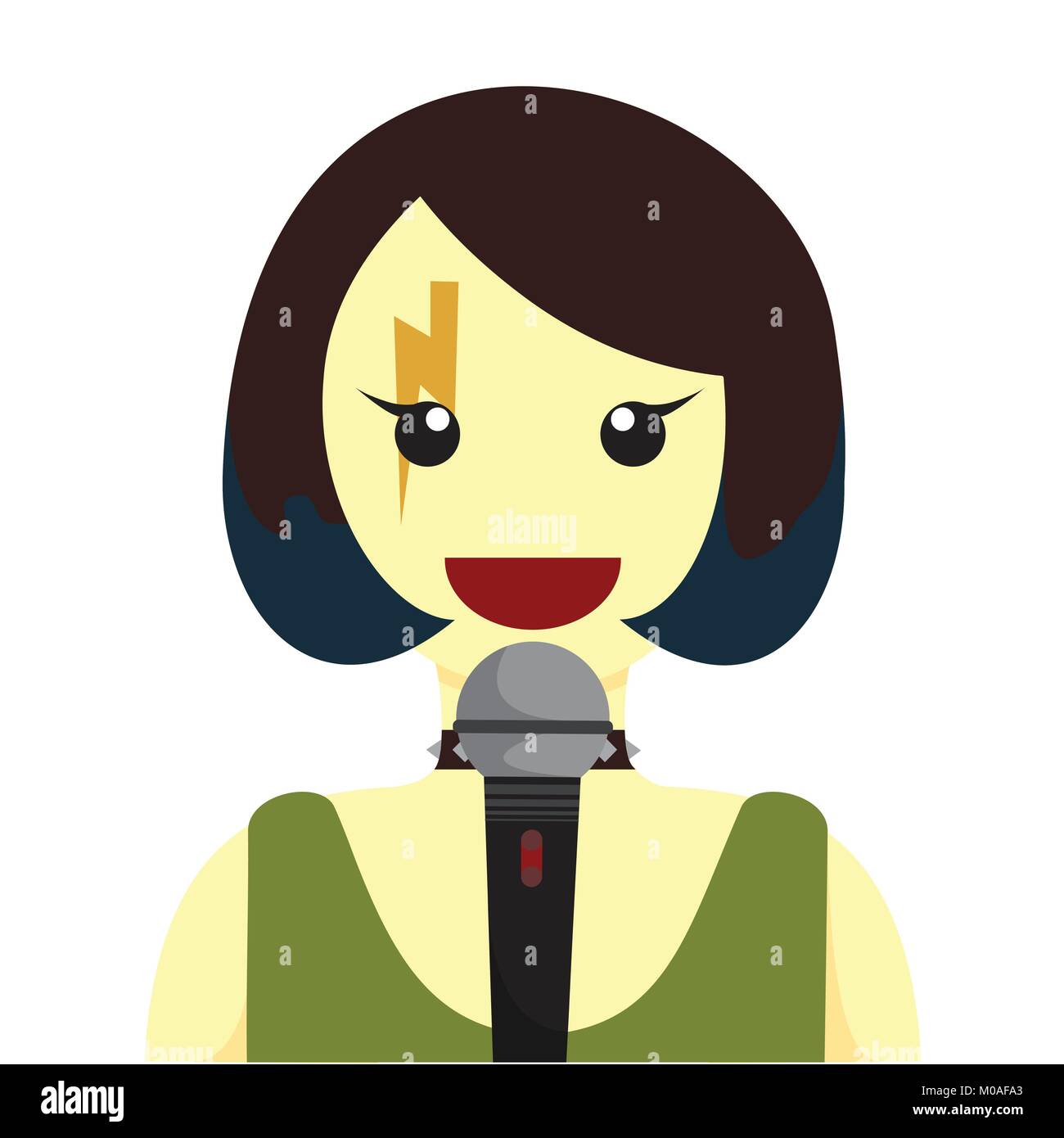 Lady Rocker Singer Vector Illustration Graphic Design Stock Vector ...