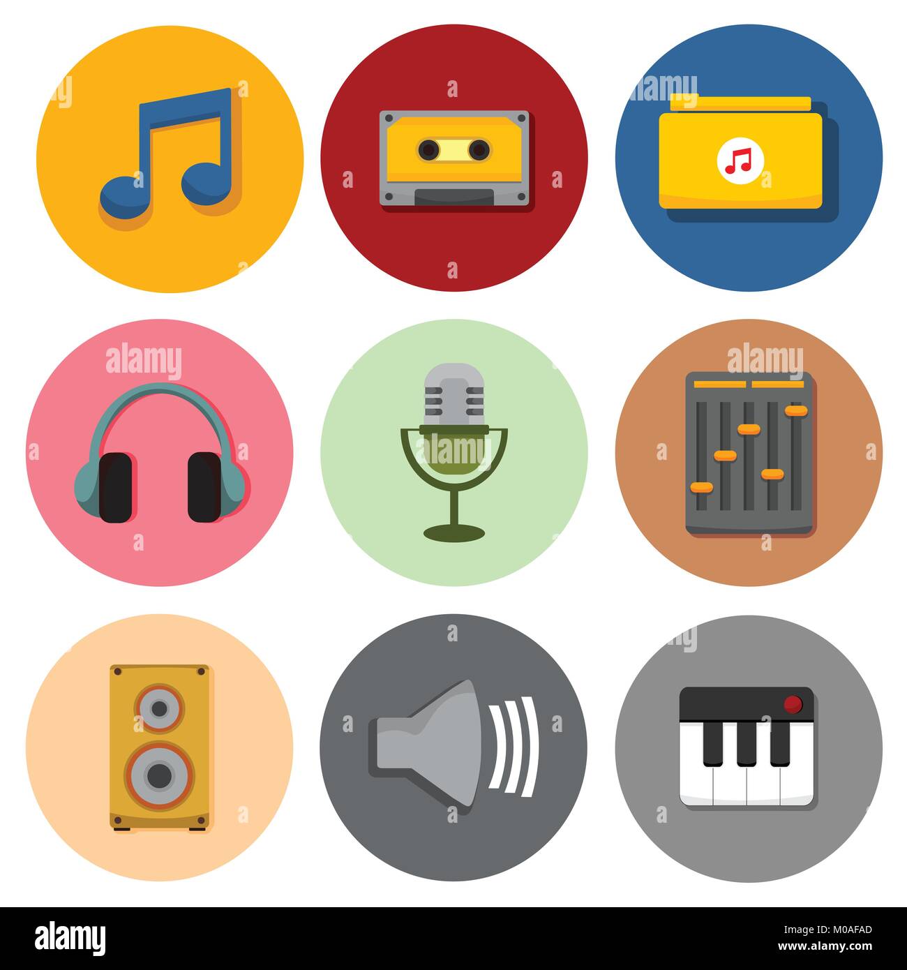 Simple Musical Symbol Icons Vector Illustration Graphic Design Set ...