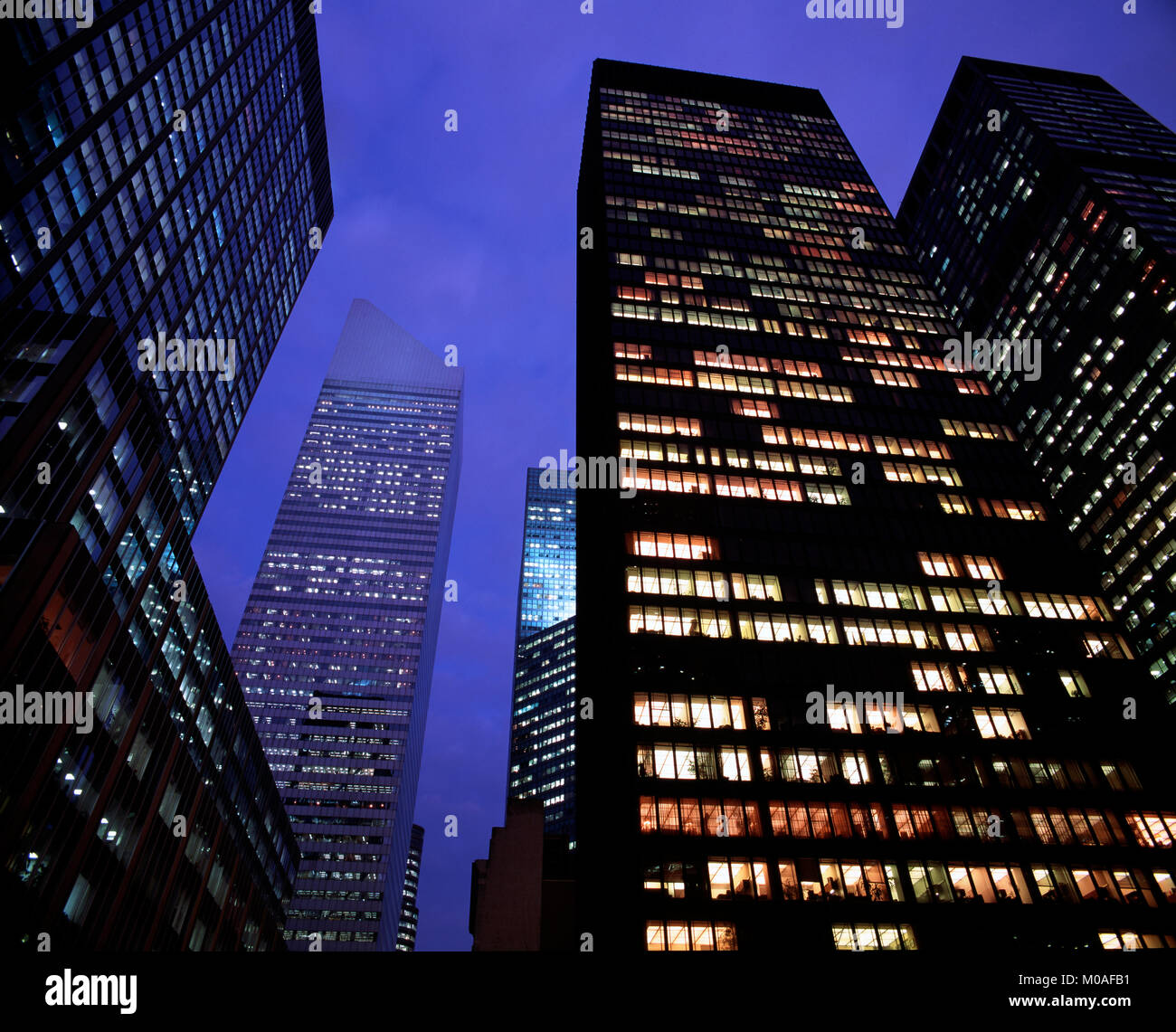 Low angle of office buildings, Manhattan, New York, USA Stock Photo - Alamy