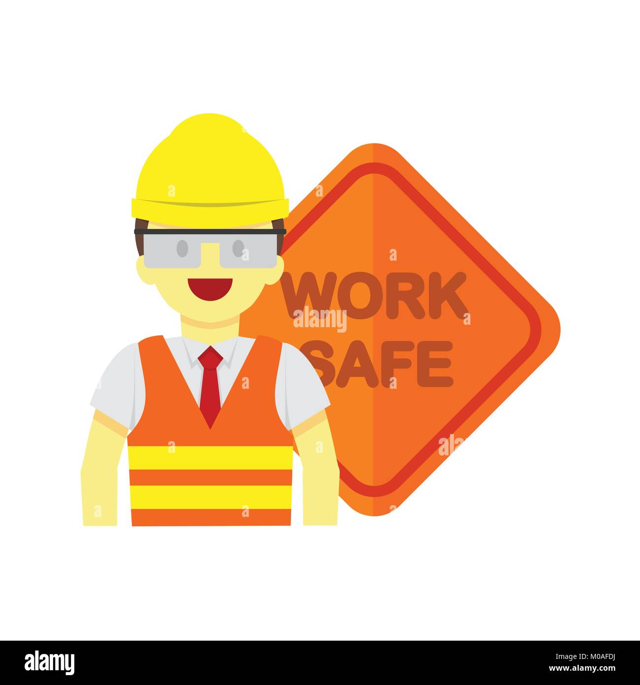 Modern Employee Work Safe Sign Vector Illustration Graphic Design Stock ...