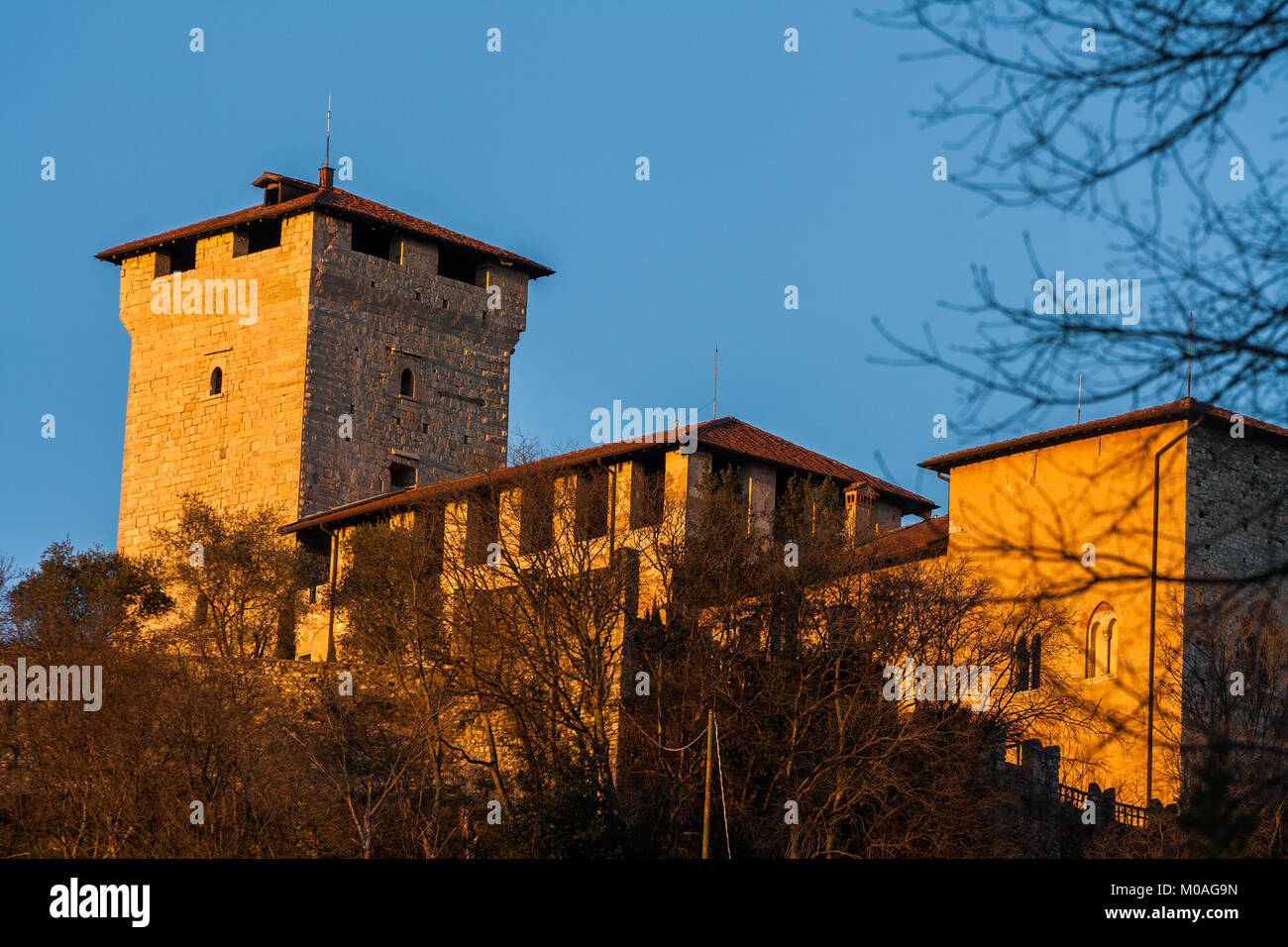 Lakefront at sunset, Lago Maggiore, Angera, Varese, Lombardia, Italy ...