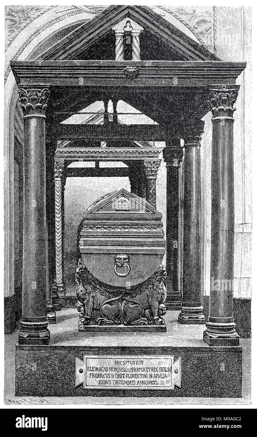 The Tomb of Emperor Frederick II in the Cathedral of Palermo, Sicily ...