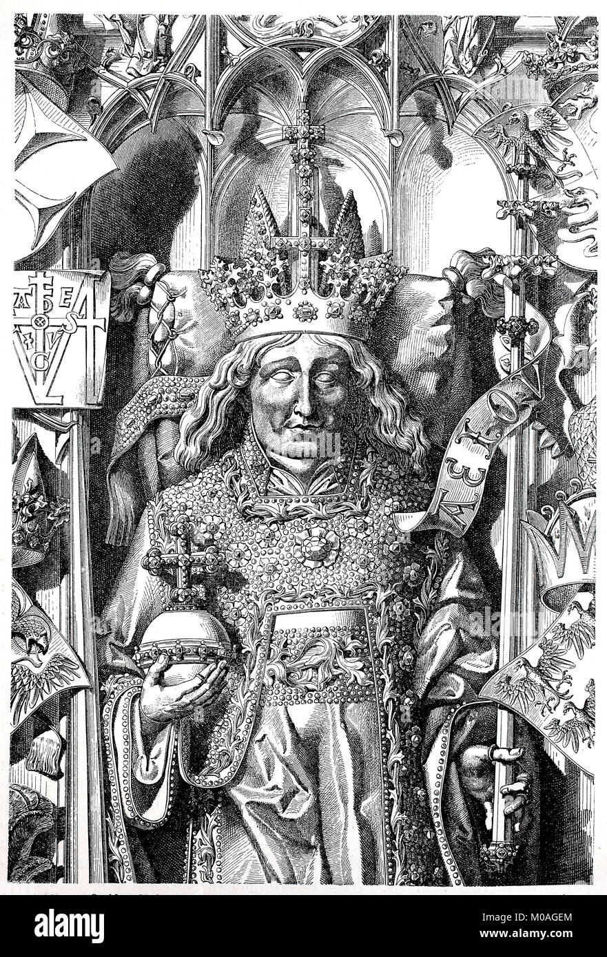 The grave figure of Emperor Friedrich III. on his tomb in the Cathedral ...